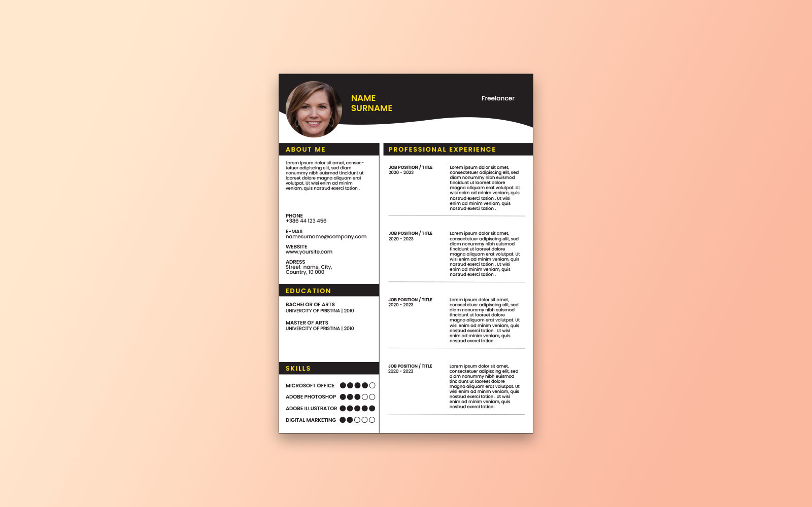Professional Digital Resume Template - TemplateMonster