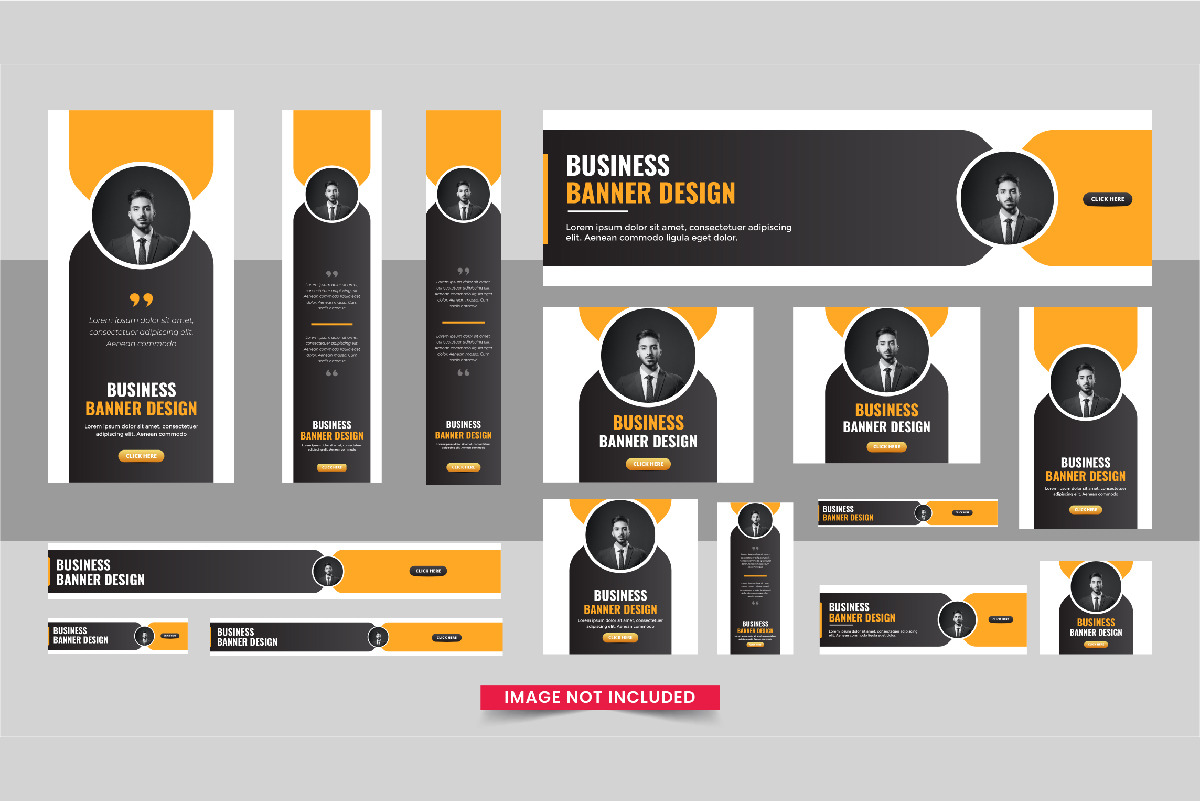 Business Headline web banner or Vertical, horizontal and square web ...