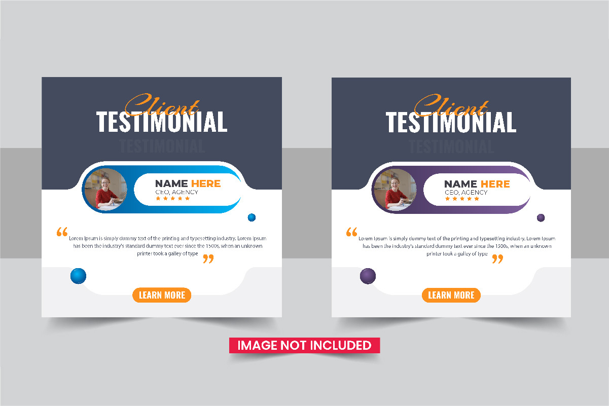 Modern customer feedback social media post template design Layout