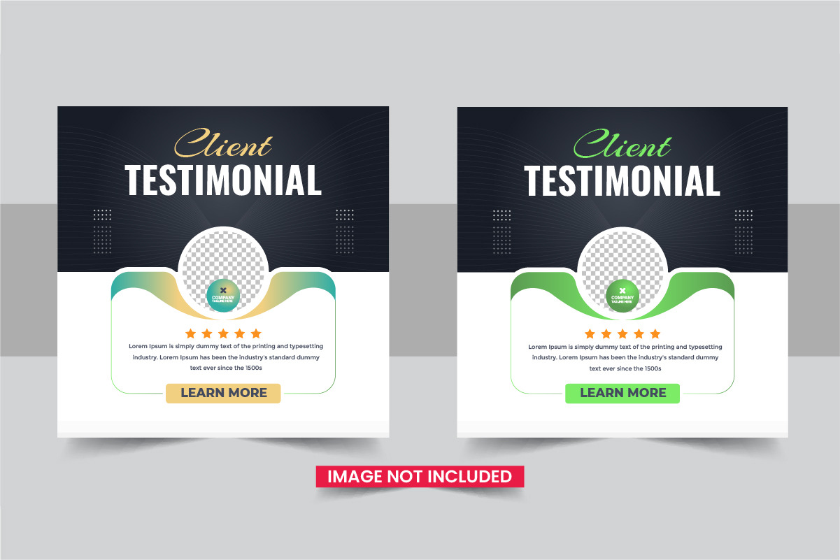 Modern customer feedback social media post template Layout set