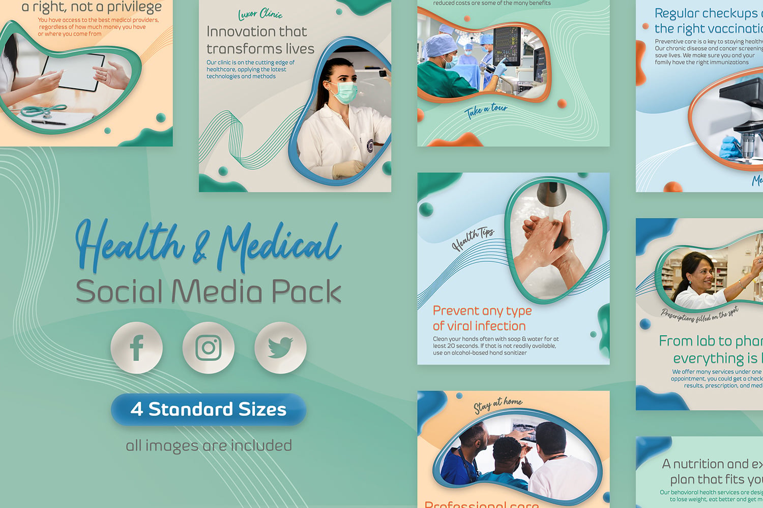 Health and Medical Social Media Pack - TemplateMonster