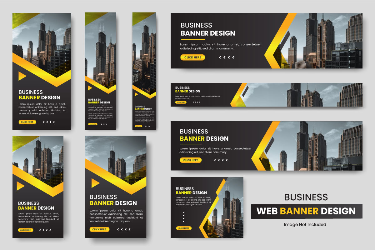 Web banner template Set, Horizontal header web banner, cover header ...