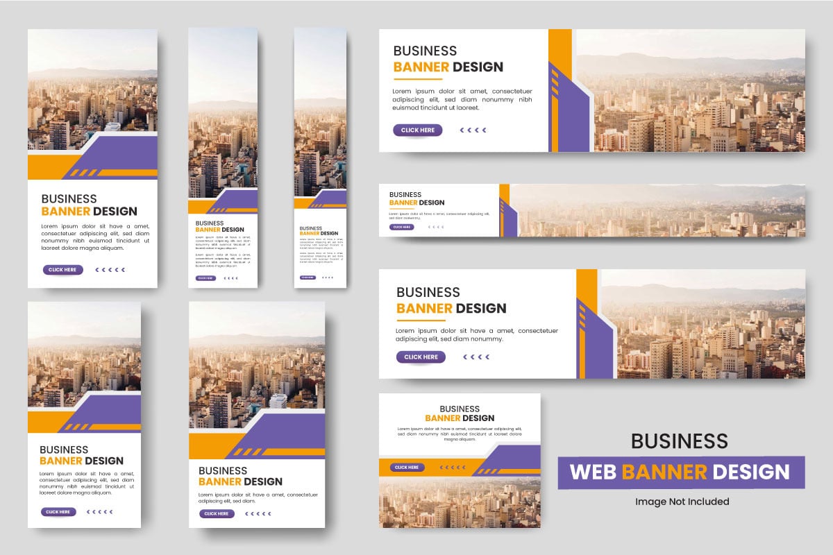 Web banner template Set, Horizontal header web banner, cover header ...