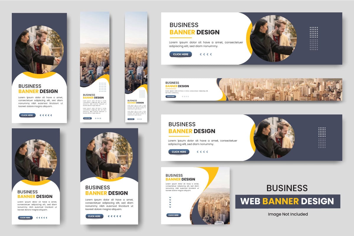 Web banner template Set, Horizontal header web banner, cover header ...