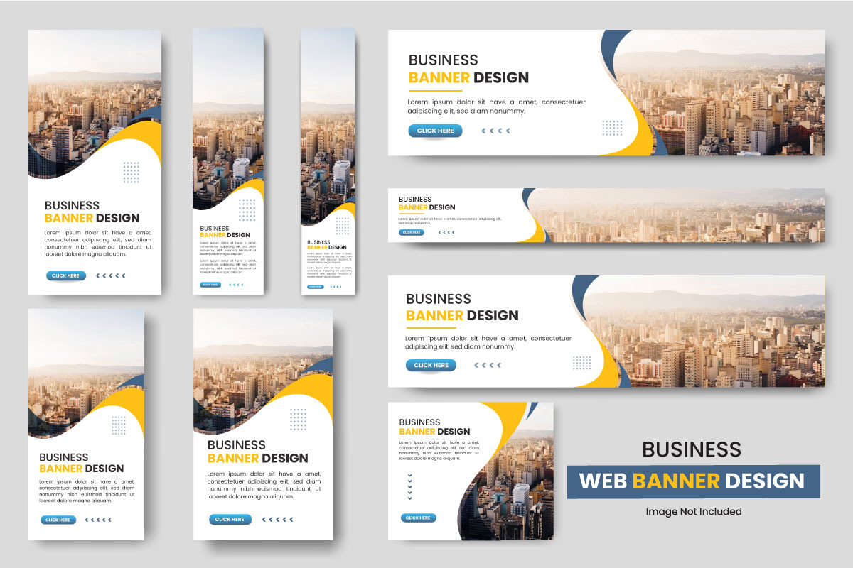 Web banner template Set, Horizontal header web banner, cover header ...