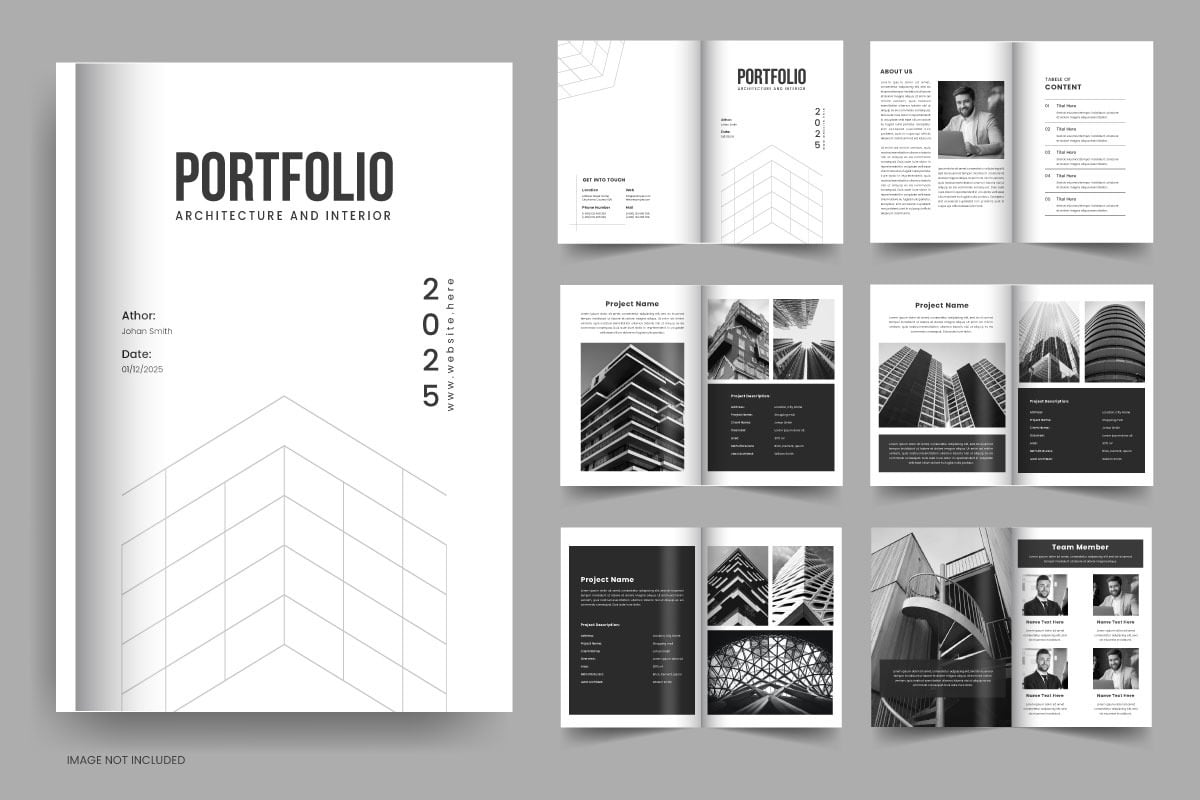 Architecture and interior portfolio design a4 standard size portfolio ...