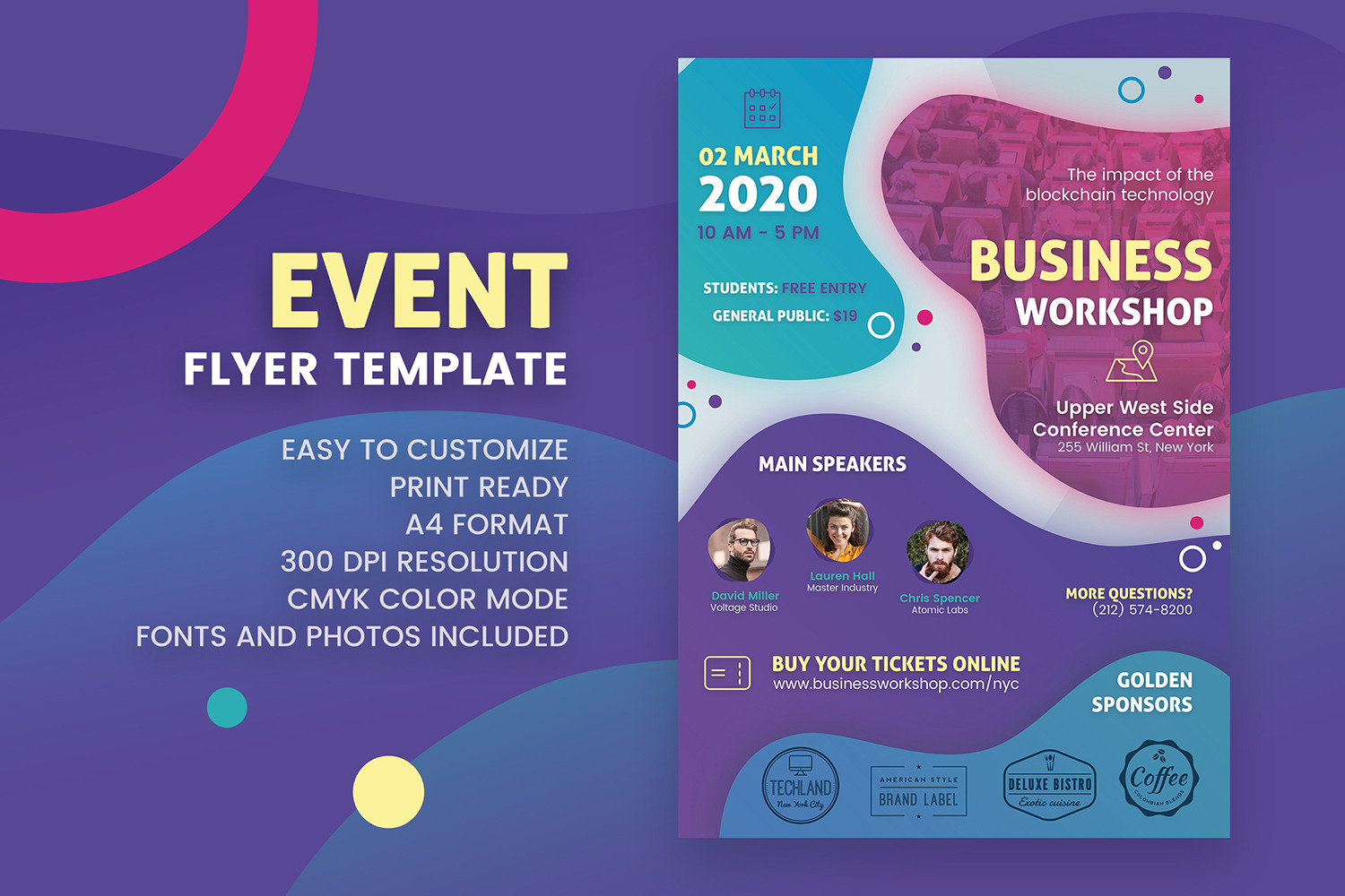 Conference Event Flyer Template #339564 - TemplateMonster