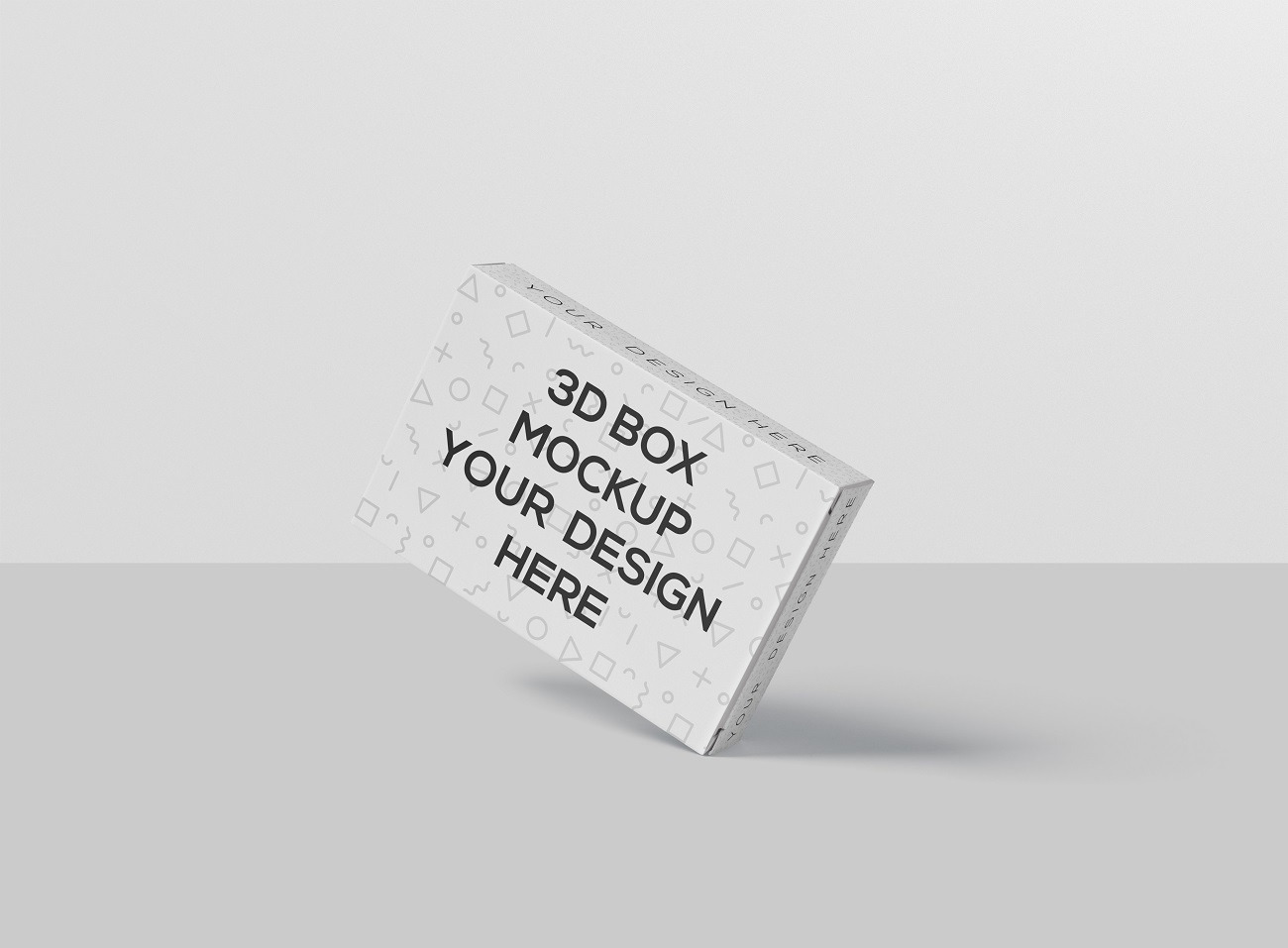 Rectangle Box - Wide Flat Rectangle Box Mockup