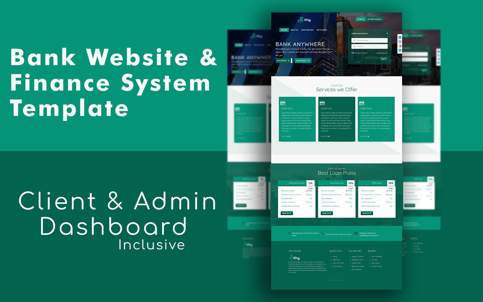 IfnyBank - Bank Website and Finance System Template