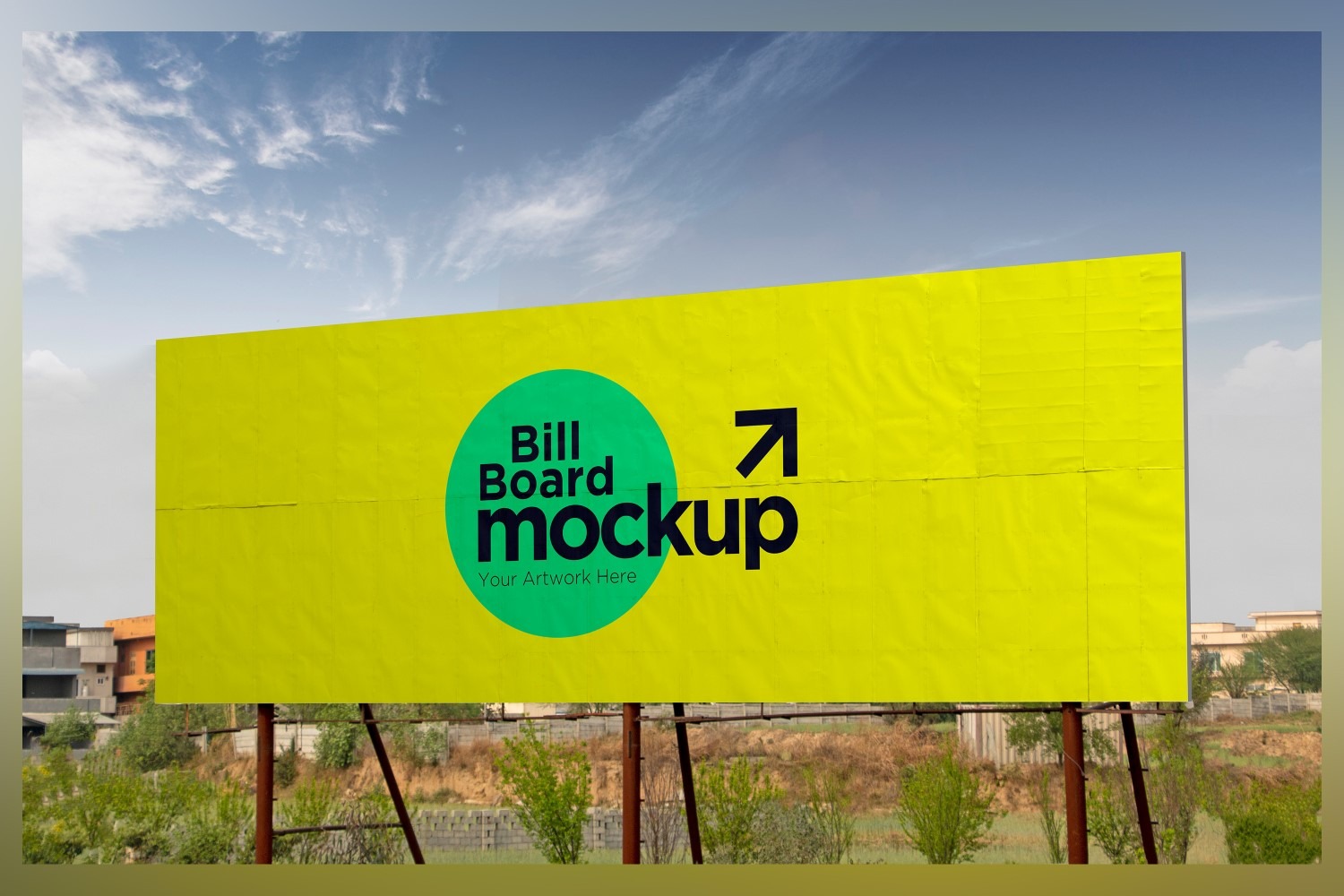 Roadside Billboard Sign Mockup Outdoor Signage Template V 60