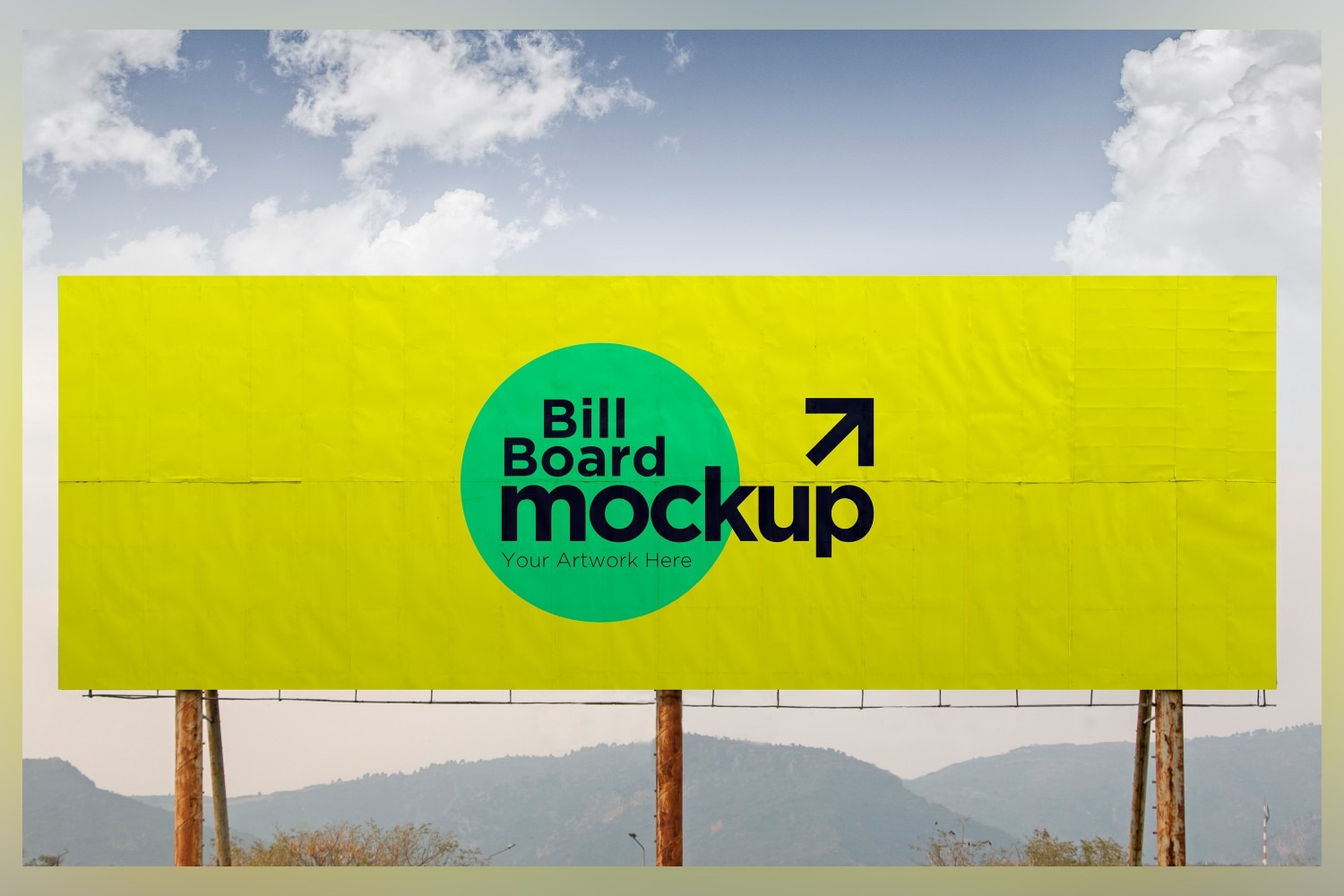 Roadside Billboard Sign Mockup Outdoor Signage Template V 88