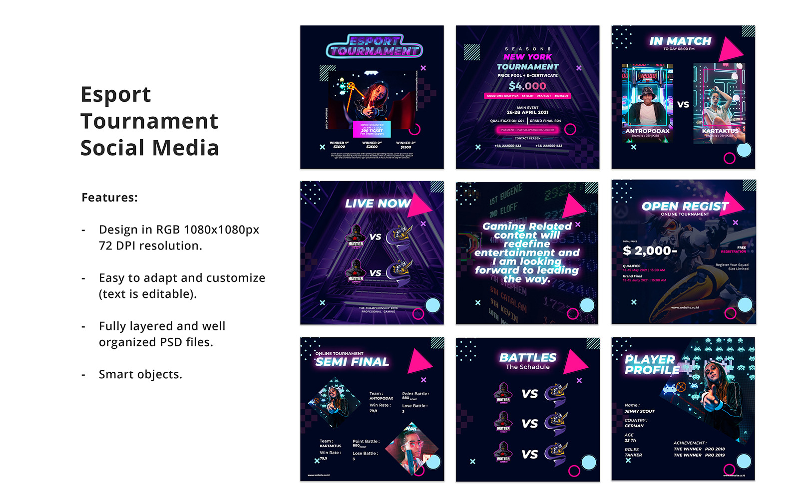 Esport Tournament Instagram Post Template - TemplateMonster