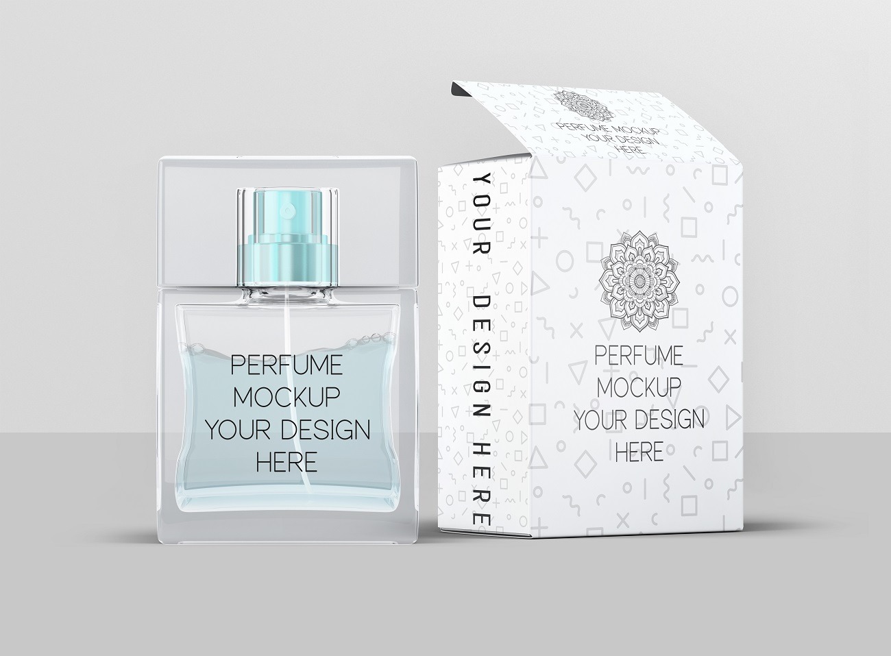 Perfume Bottle and Box Mockup #340524 - TemplateMonster
