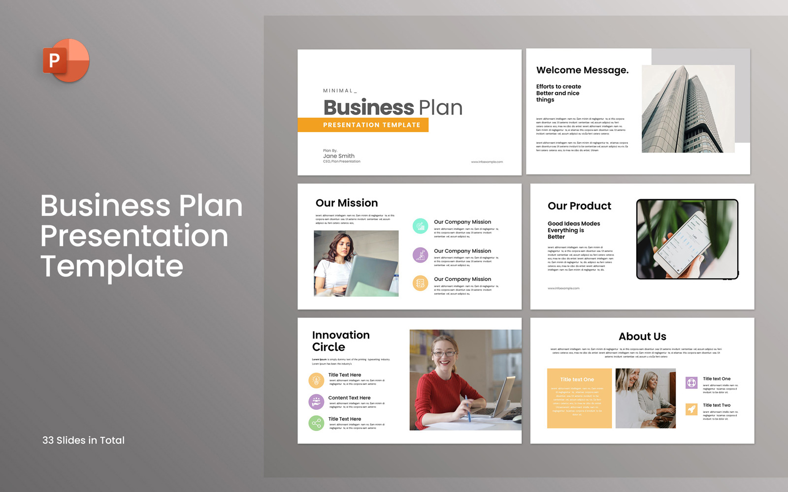 Business Plan Pptx Layout Template #340916 - TemplateMonster