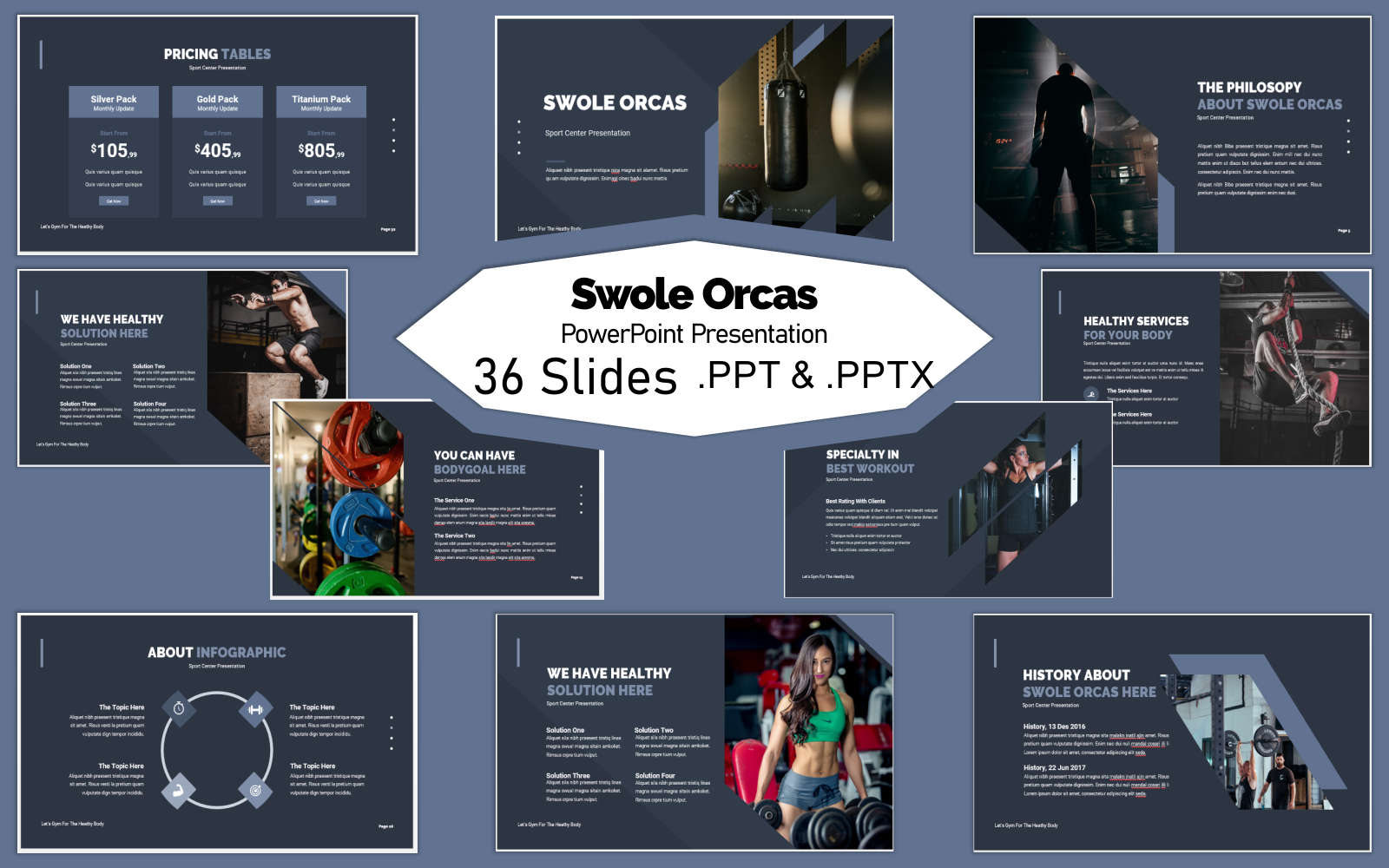 Swole Oscars - Yoga, Gym Fitness, and Health Body PowerPoint Template