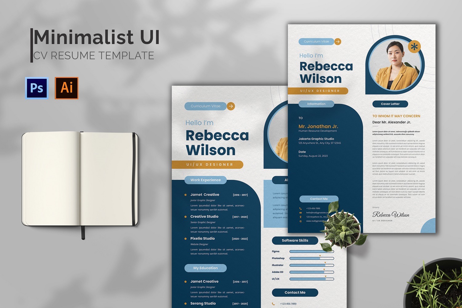Minimalist UI Designer Resume #342616 - TemplateMonster