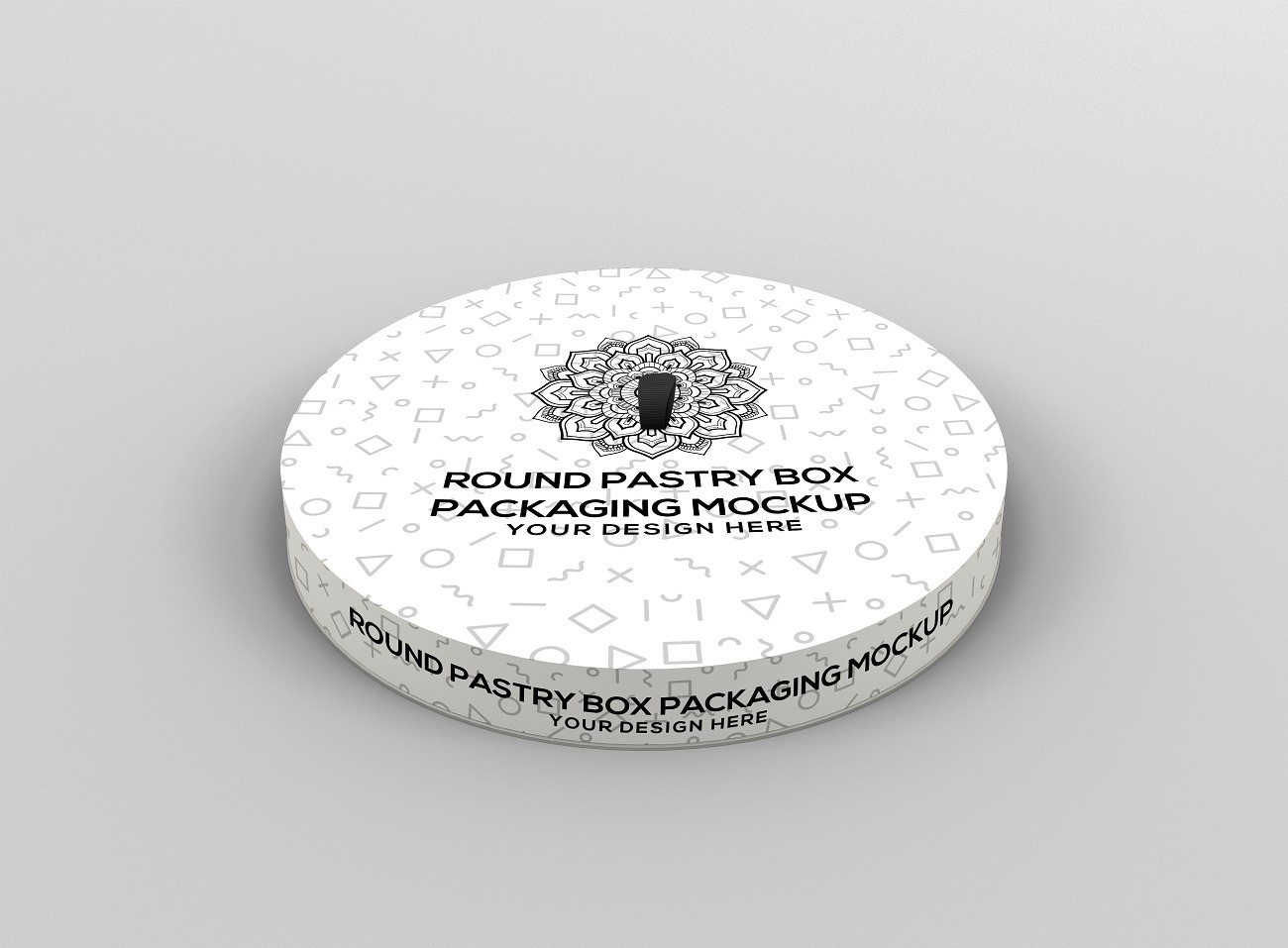 Paper Round Cake Box Packaging Mockup - TemplateMonster