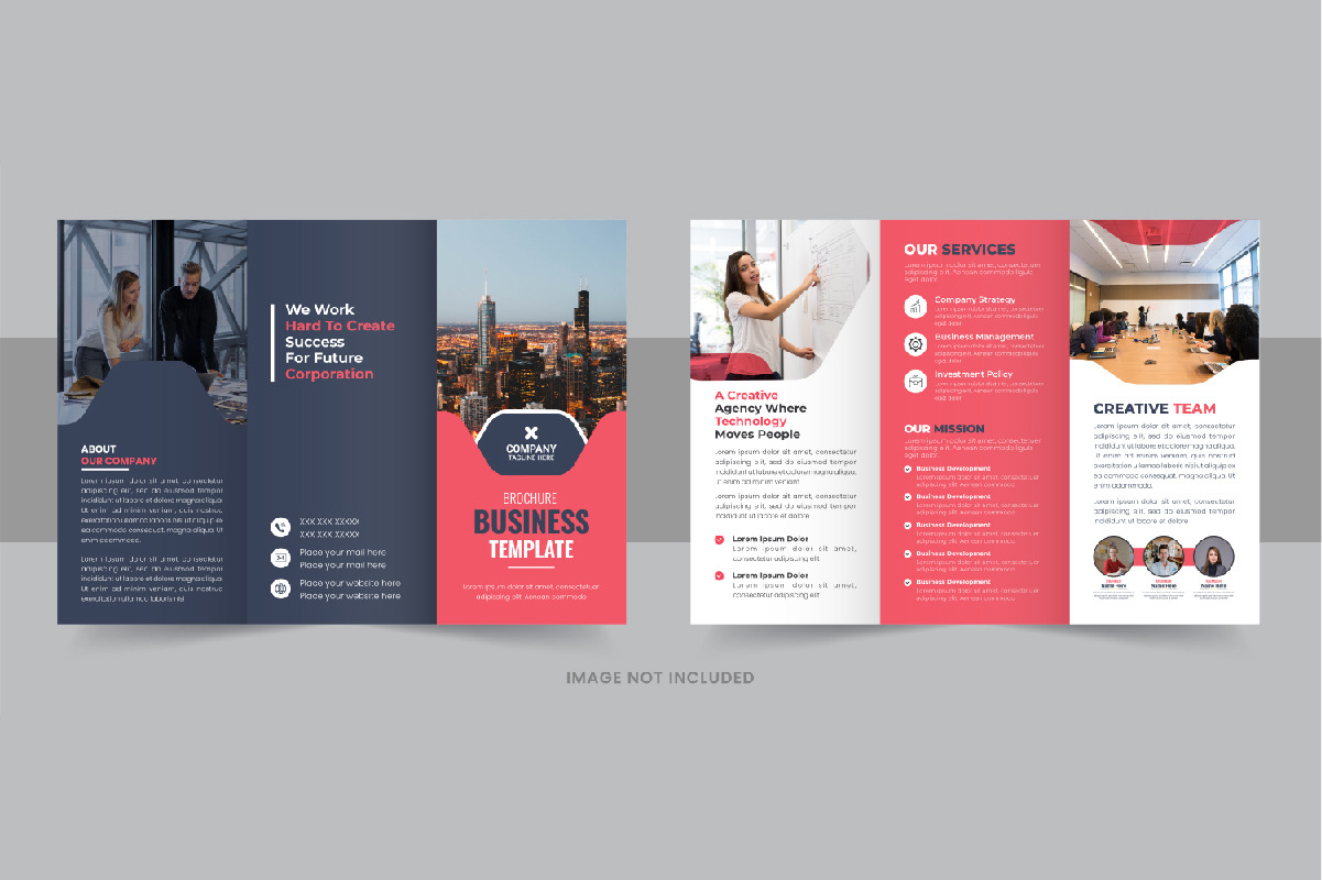Business Trifold Brochure design layout - TemplateMonster