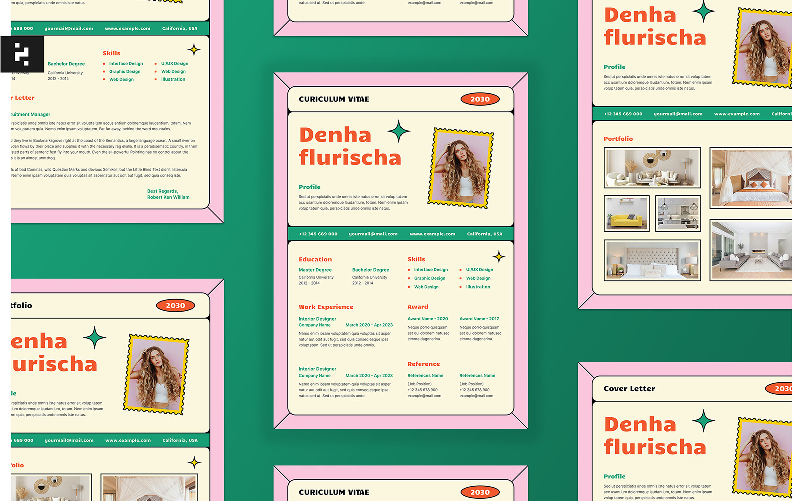 Creative Retro Resume Pack #344026 - TemplateMonster