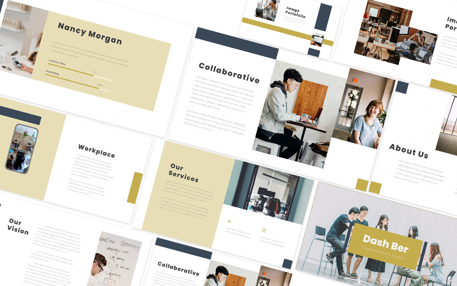 Modèle Powerpoint créatif Dashber #344029 - TemplateMonster