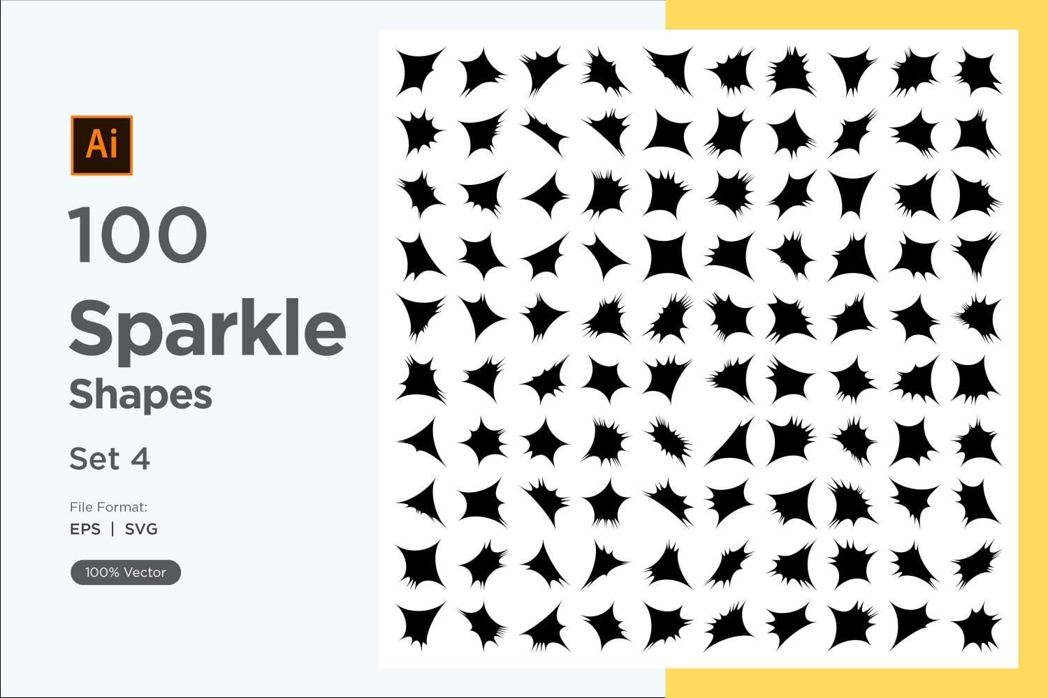 Sparkle shape symbol sign Set 100-V-4 - TemplateMonster