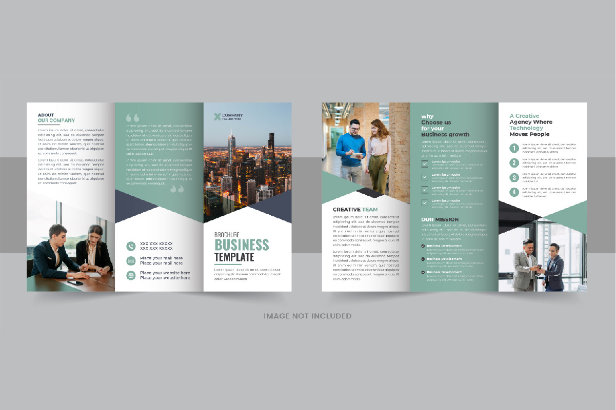 Modern business tri fold brochure design - TemplateMonster
