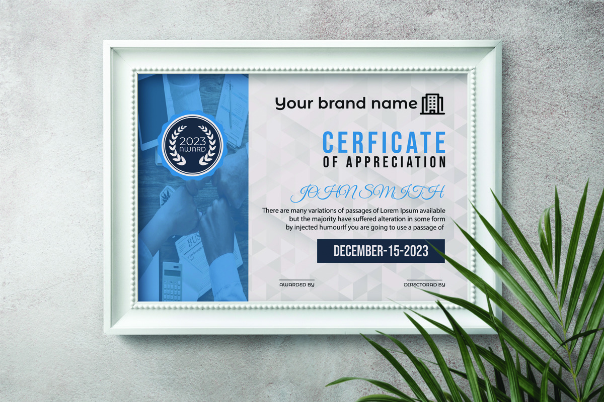 Certificate of Appreciation. modern certificate.