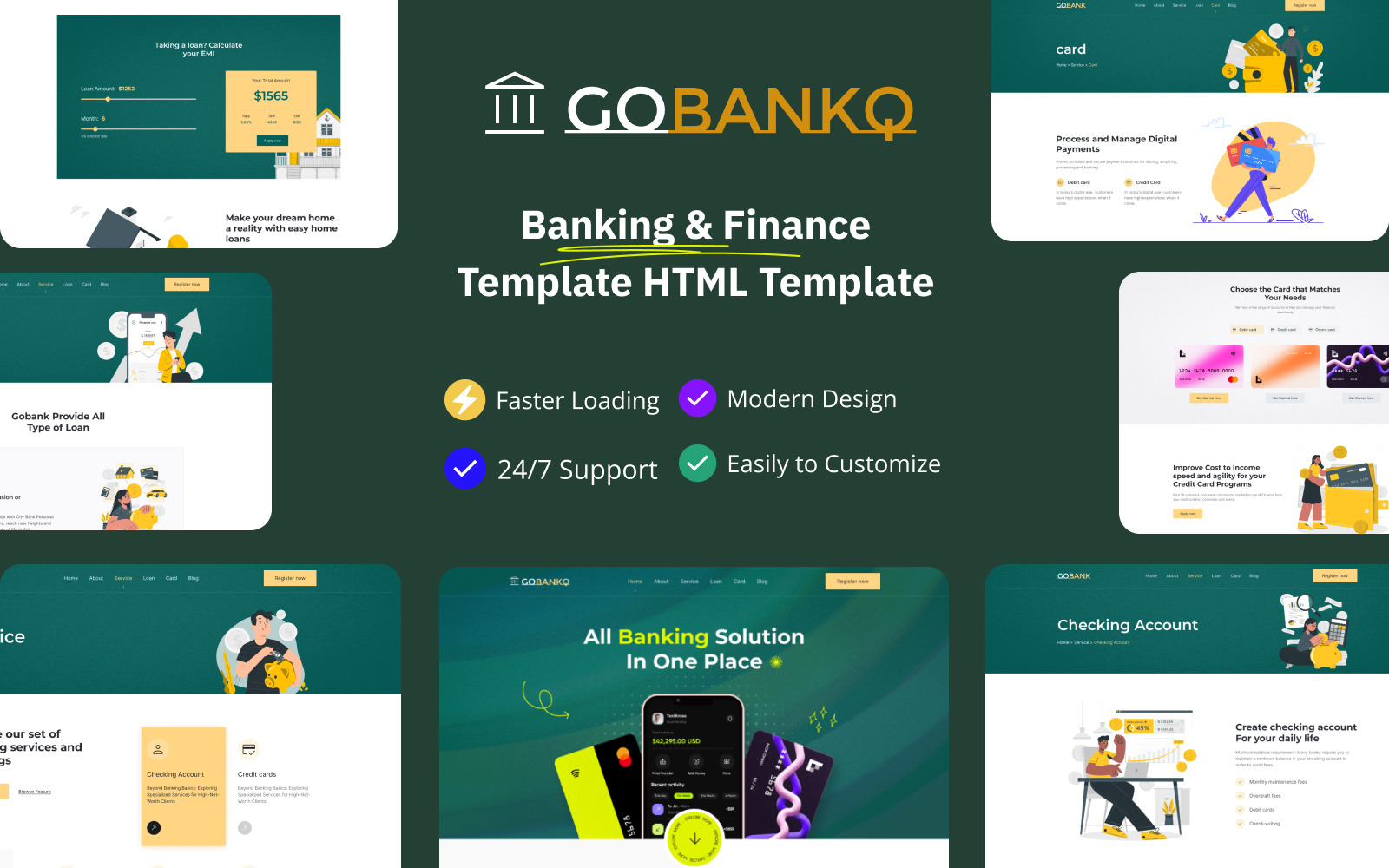 Gobank- Banking & Finance HTML Template - TemplateMonster