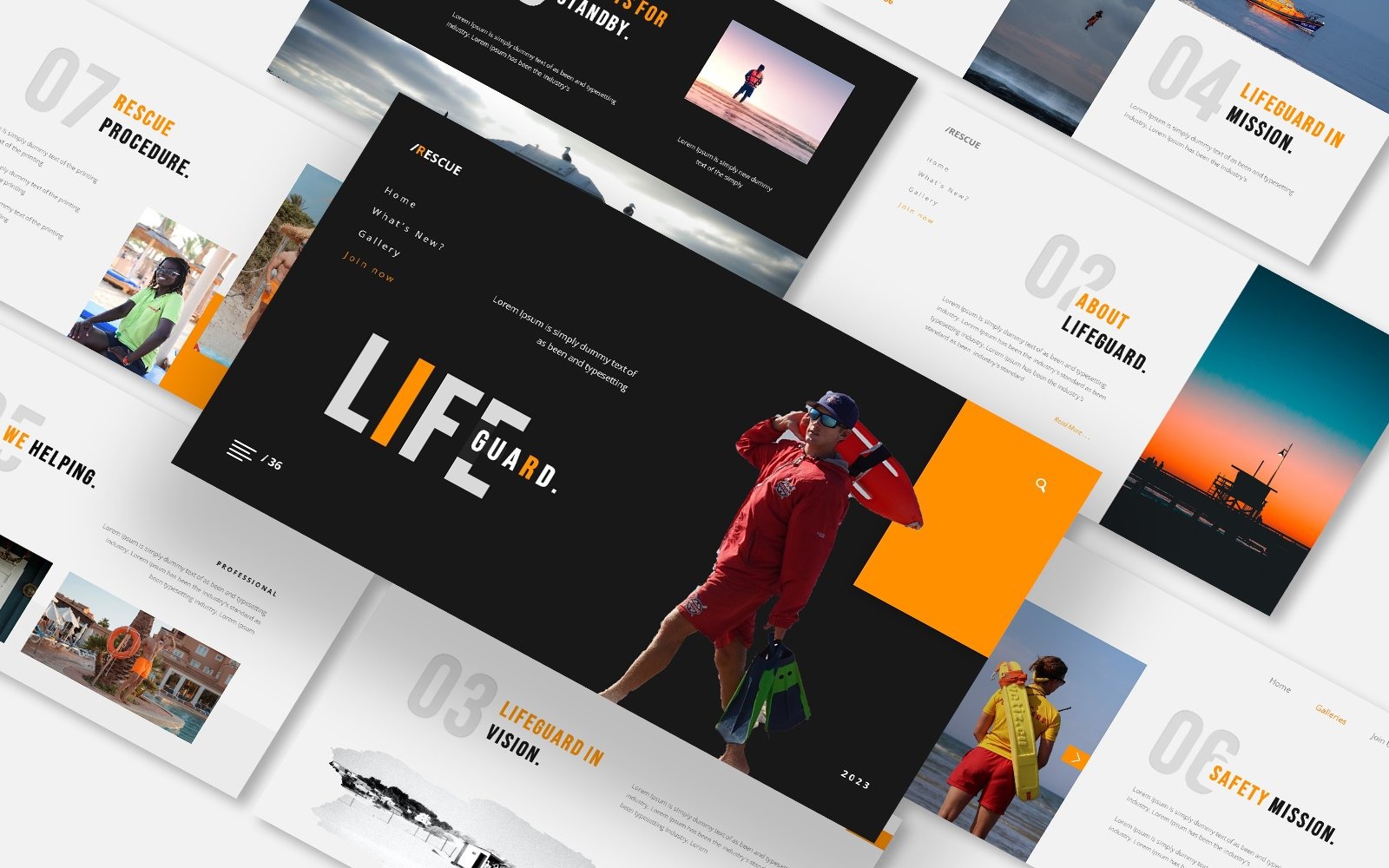 Life Guard Powerpoint Presentation Template - TemplateMonster