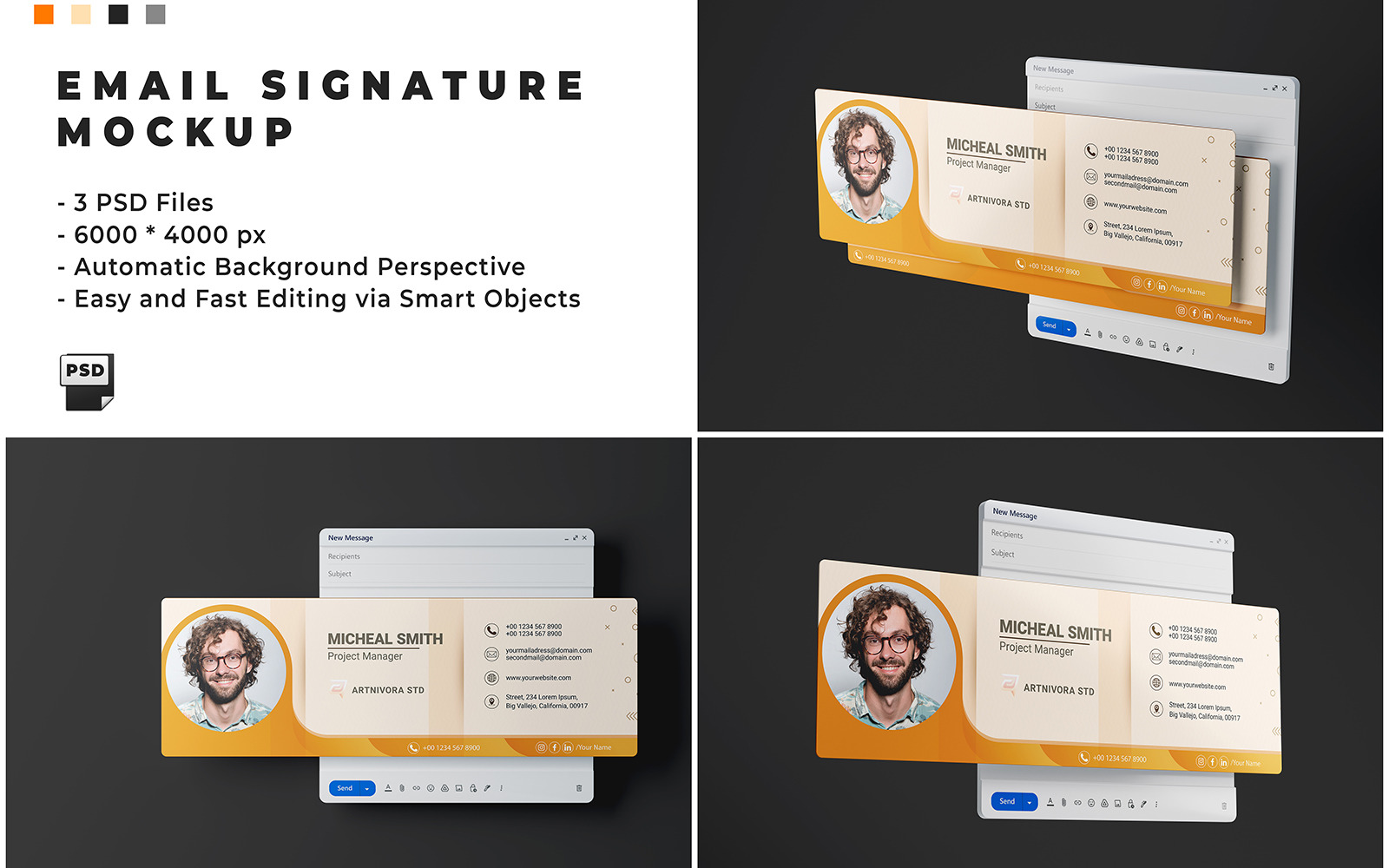 Email Signature Mockup Template #345867 - TemplateMonster