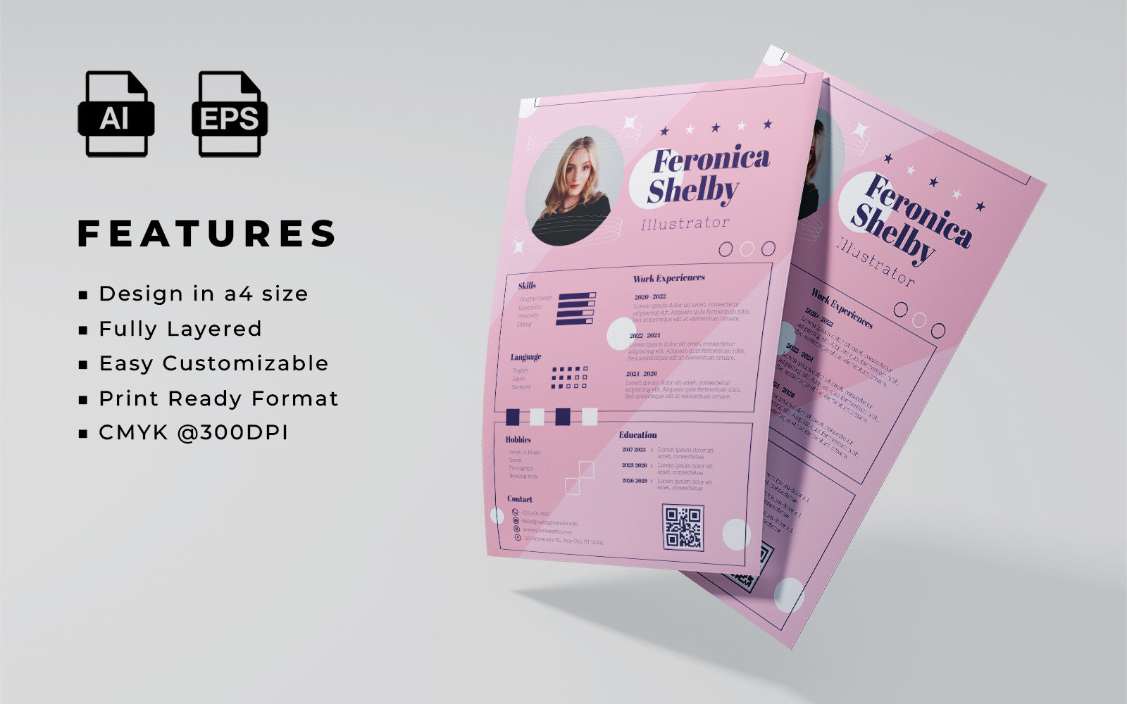 Resume and CV Flyer Template 10 #347312 - TemplateMonster