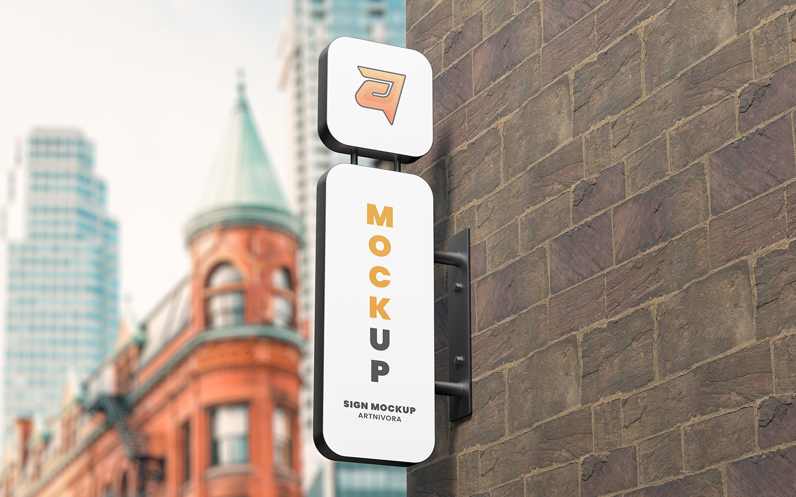 Outdoor Double Sign Mockup #348020 - TemplateMonster