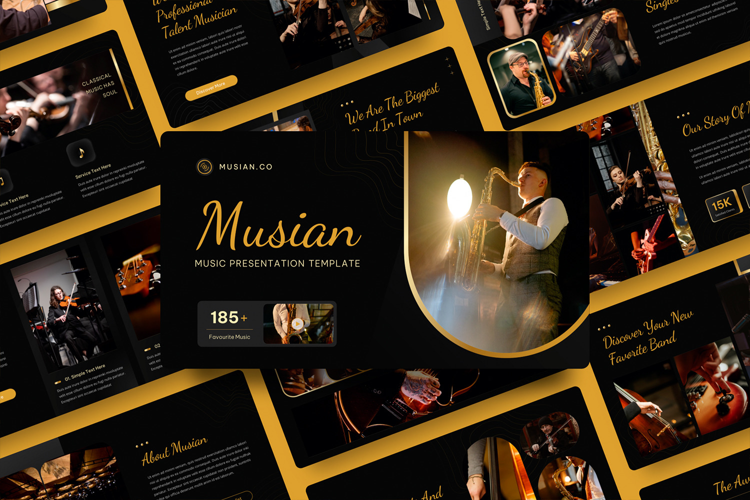 Musian - Music PowerPoint Template #348394 - TemplateMonster