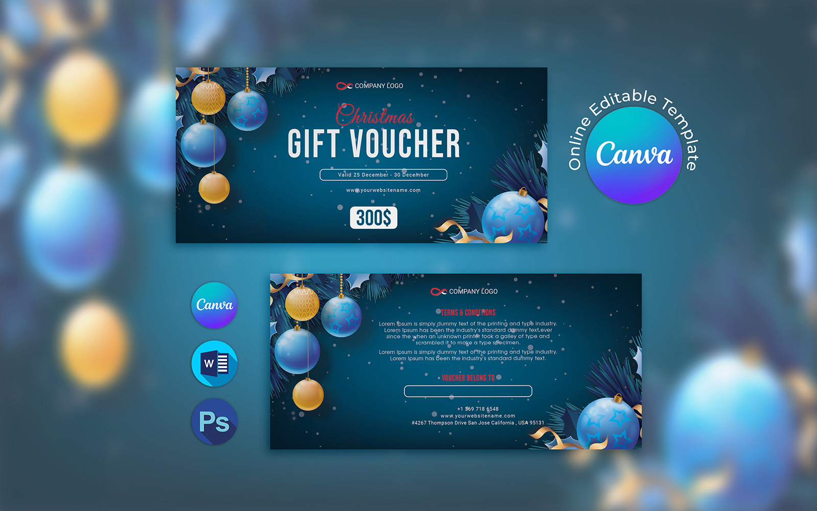 Canva Gift Voucher Template #348519 - TemplateMonster