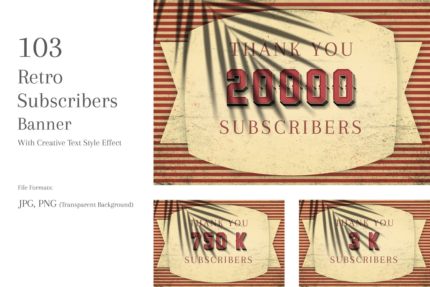 Retro Subscribers Banners Design Set 84 - TemplateMonster