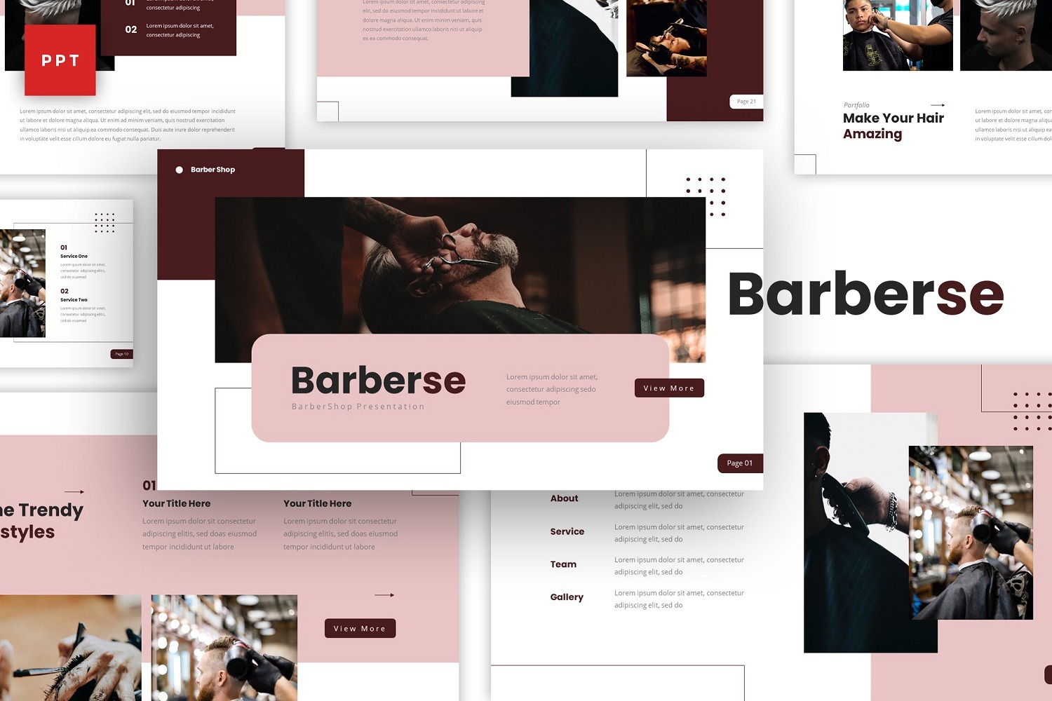 Barberse — Barber Shop Powerpoint Template - TemplateMonster