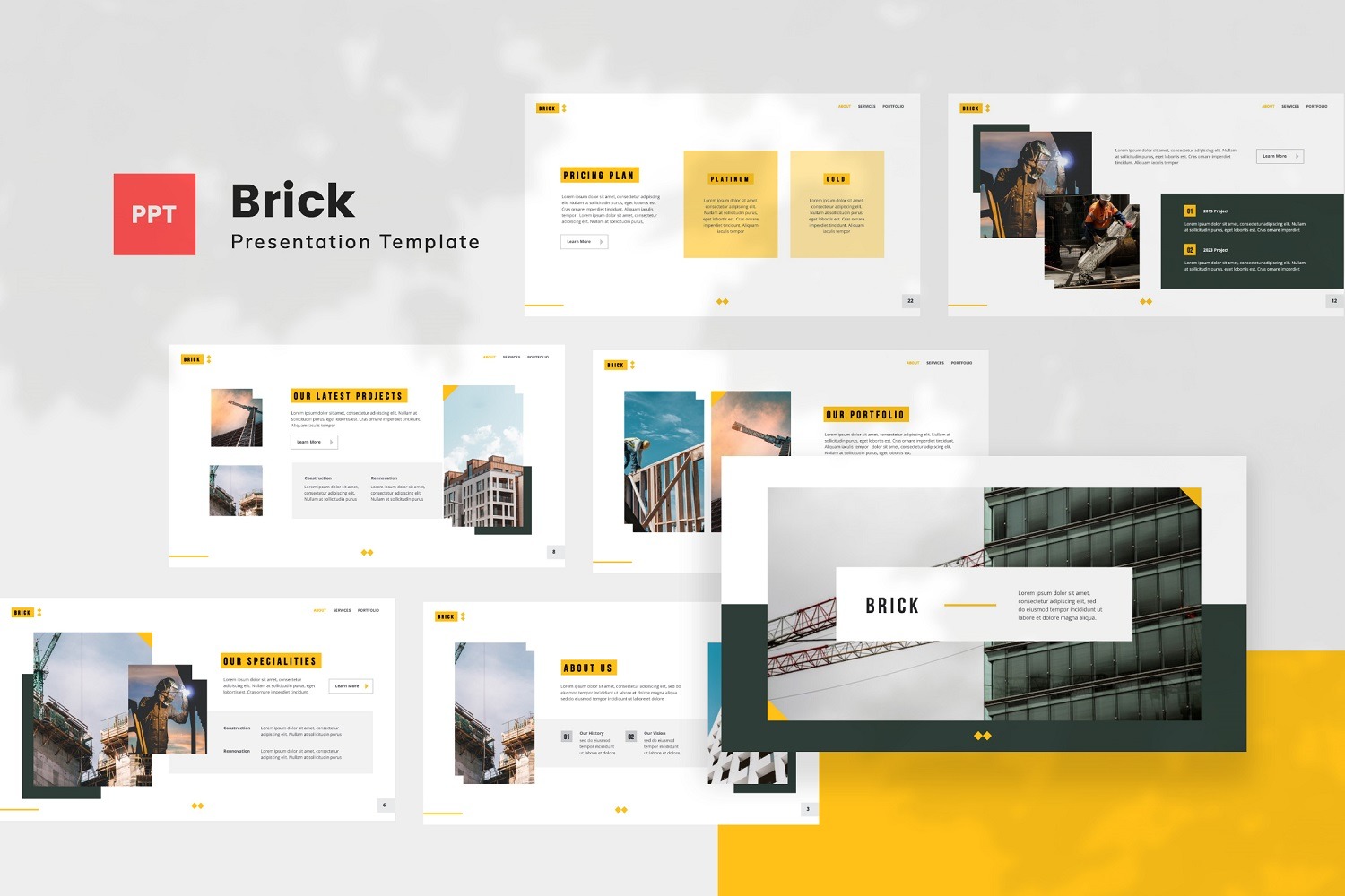 Brick — Construction Powerpoint Template - TemplateMonster