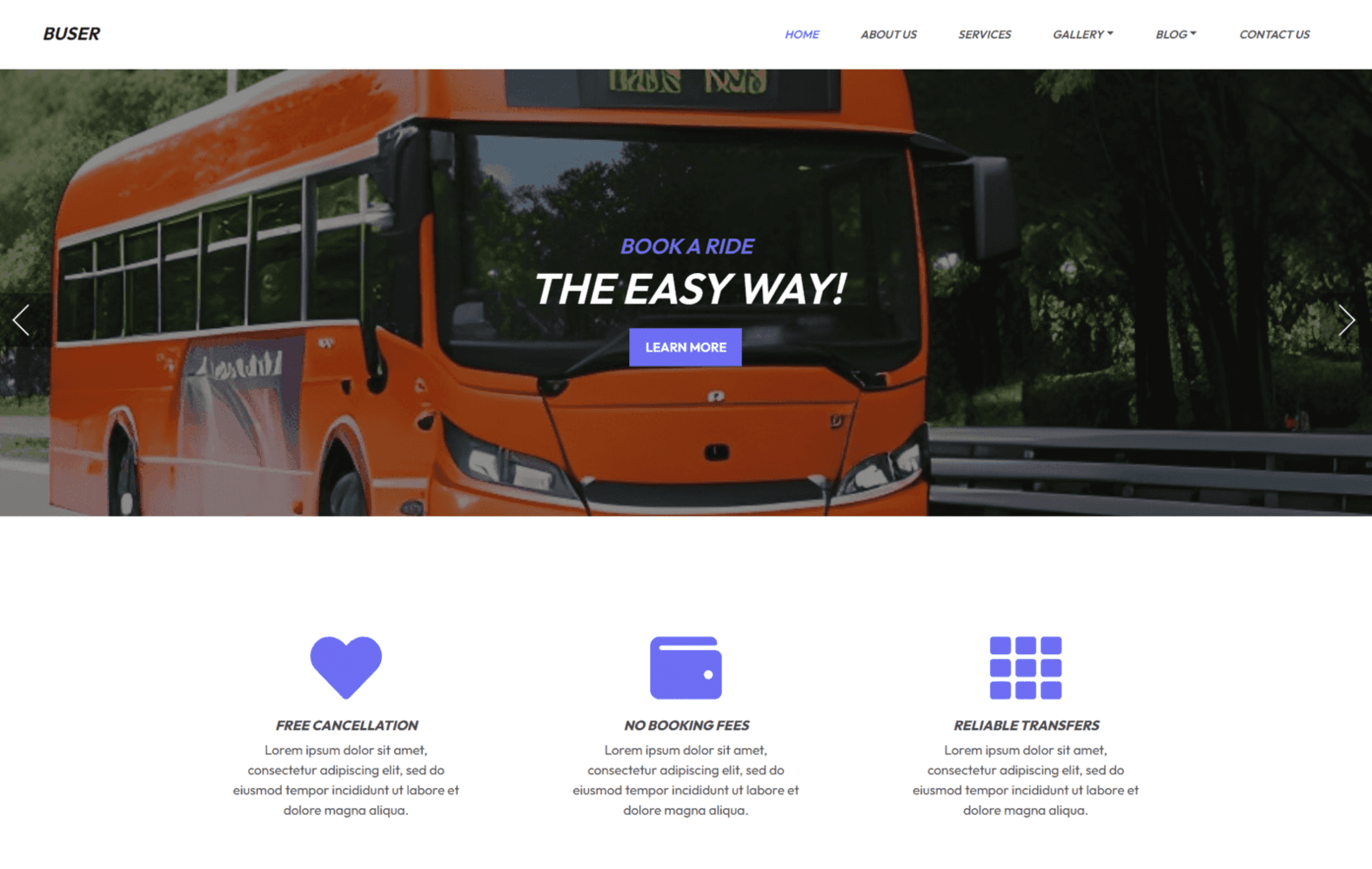 Buser - Bus Transportation HTML Template - TemplateMonster