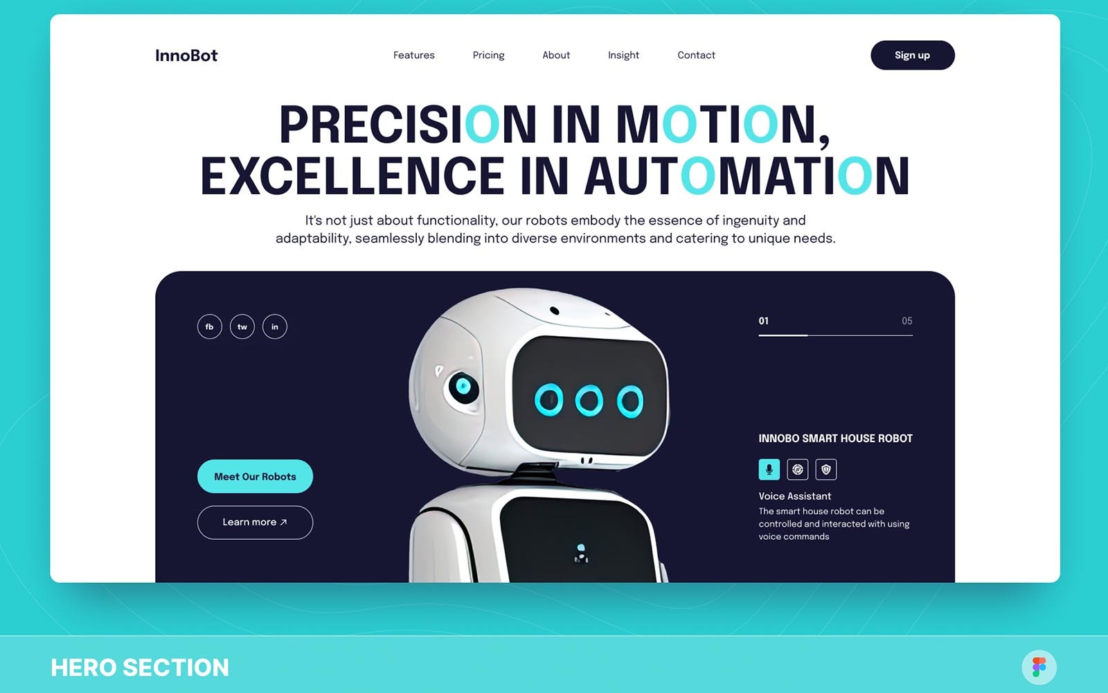 InnoBot - Robotic Company Hero Section Figma Template