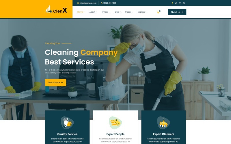 Cleaning Service Company HTML5 Template - TemplateMonster