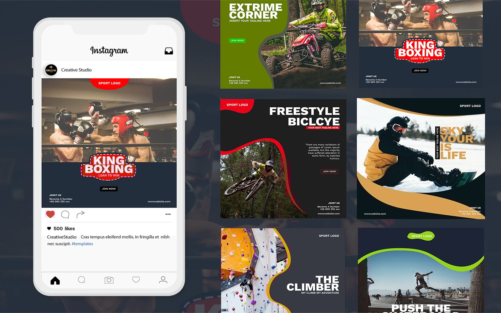 Sport Instagram Post Template #351649 - TemplateMonster