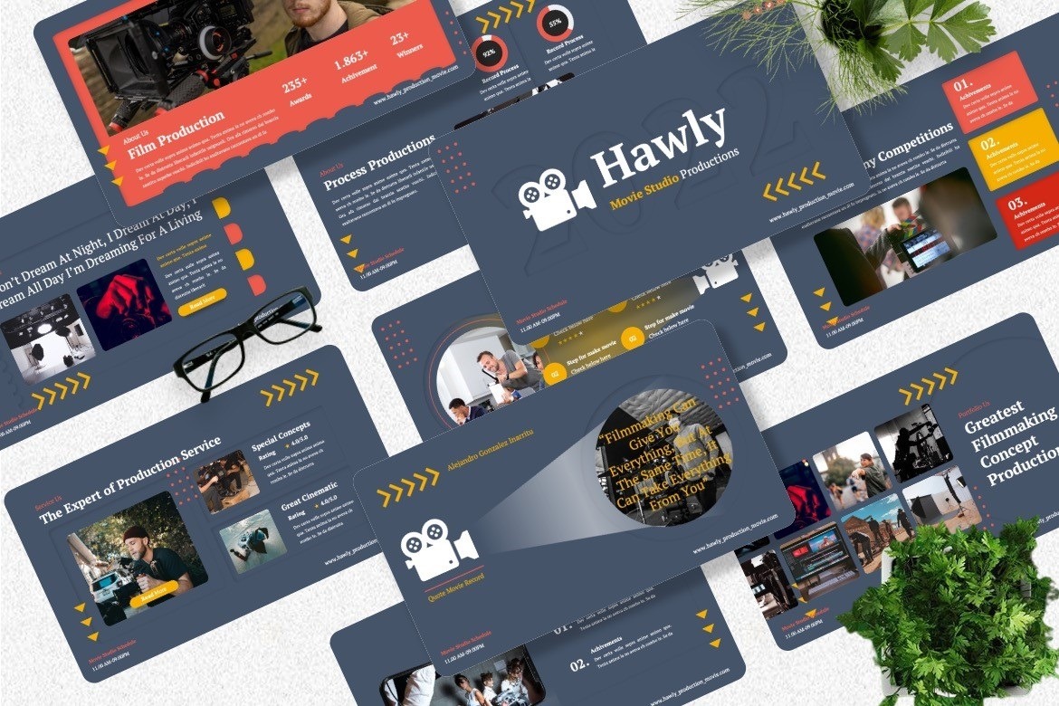 Hawly - Movie Production Powerpoint Template