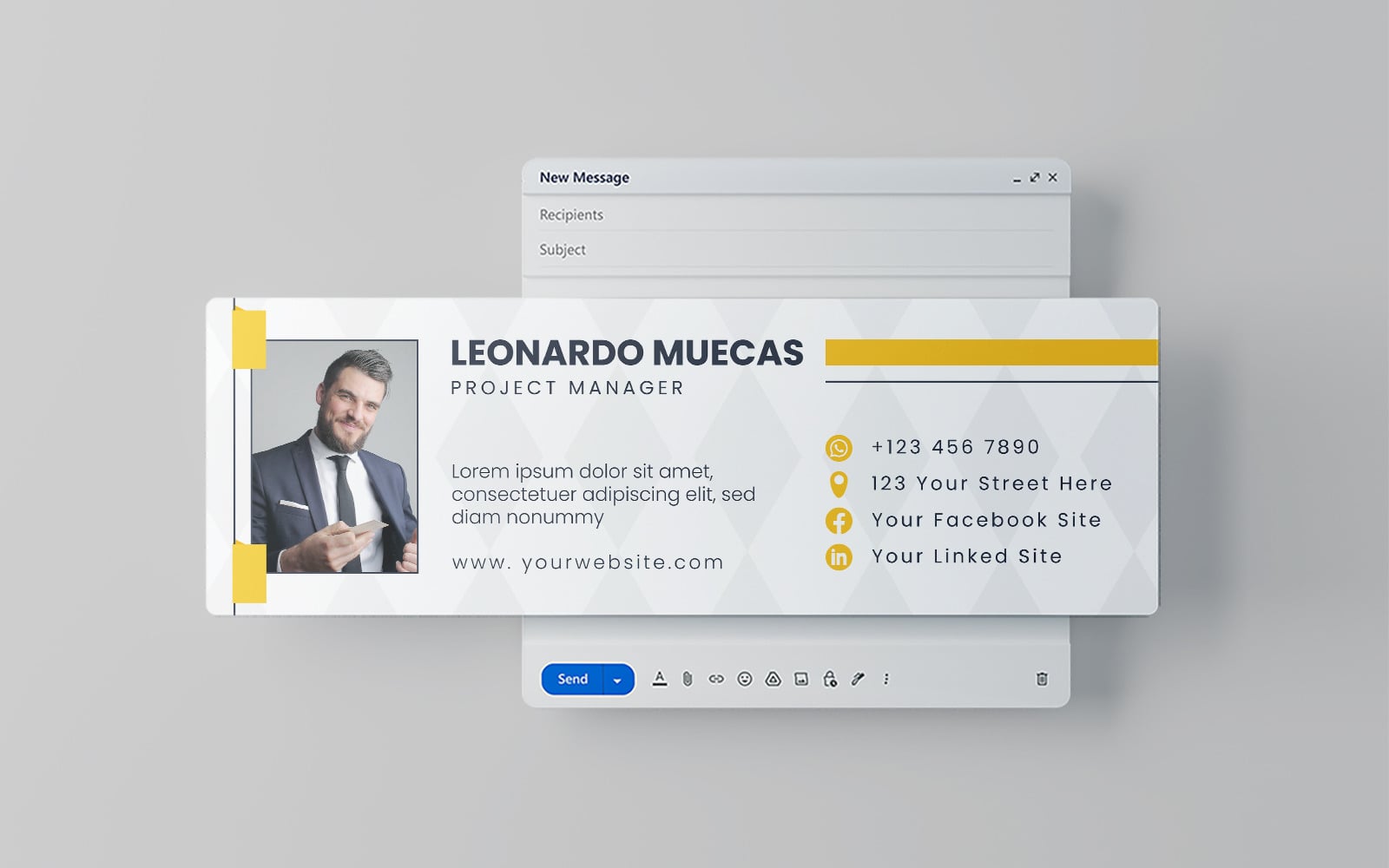 Email Signature Style Design 9 #352431 - TemplateMonster