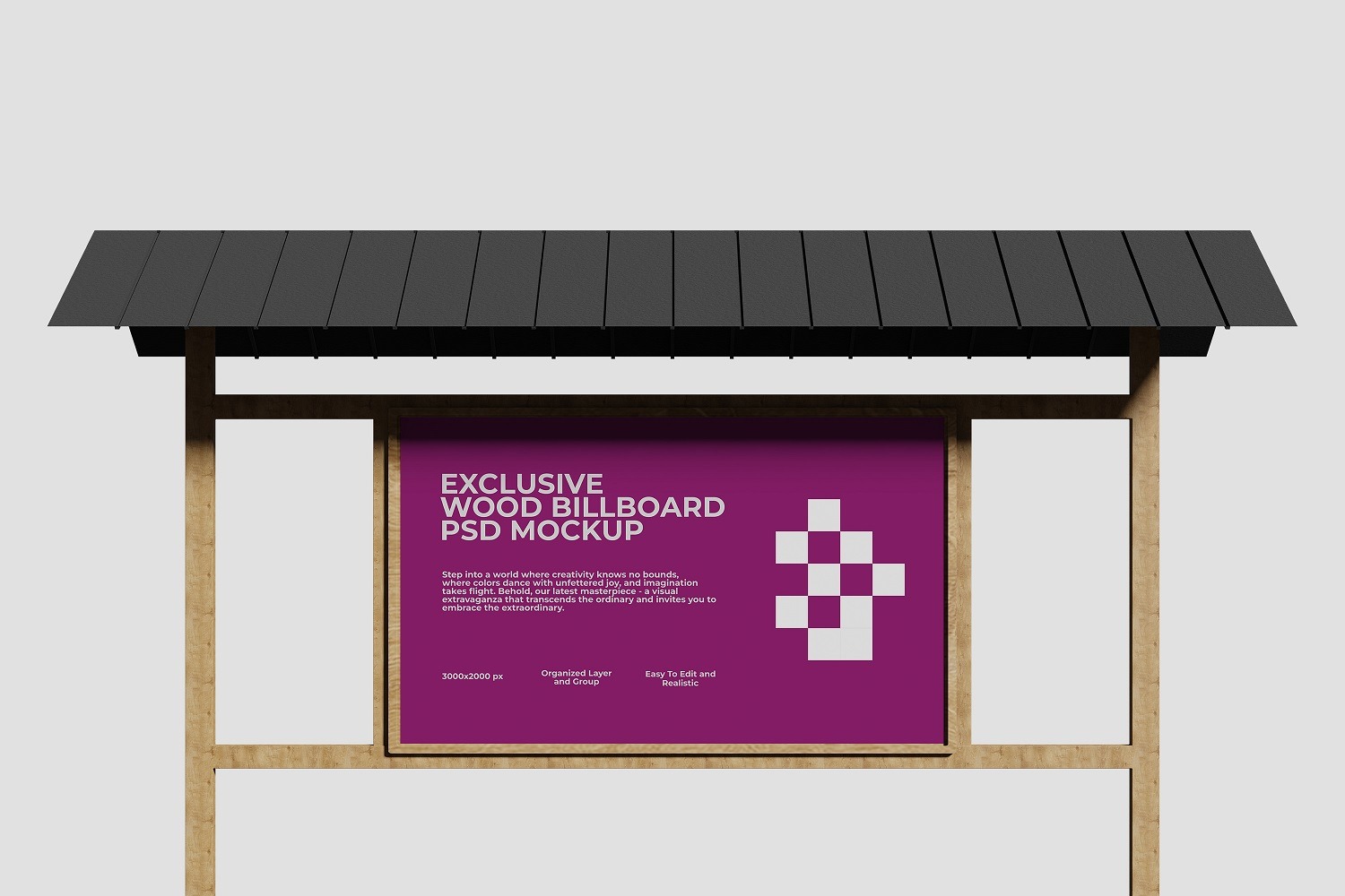Wood Sign Billboard PSD Mockup #352605 - TemplateMonster