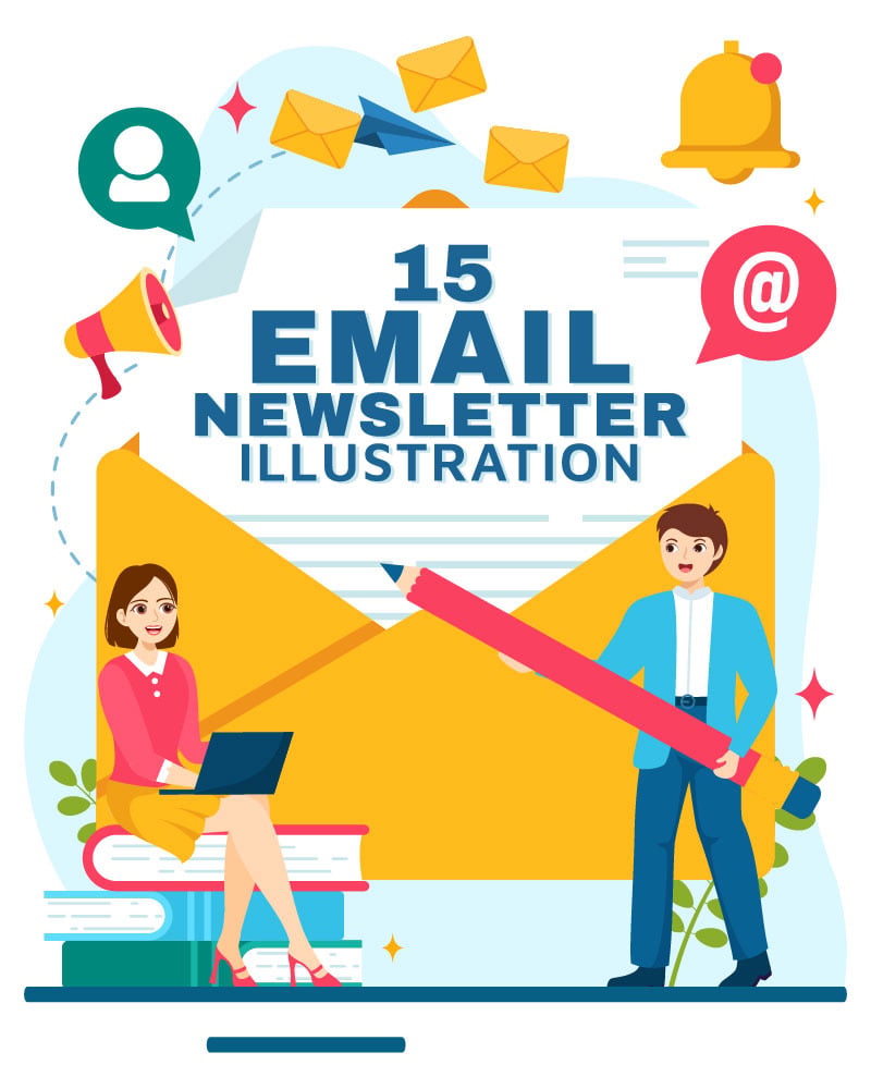 15 Email Newsletter Illustration #352888 - TemplateMonster