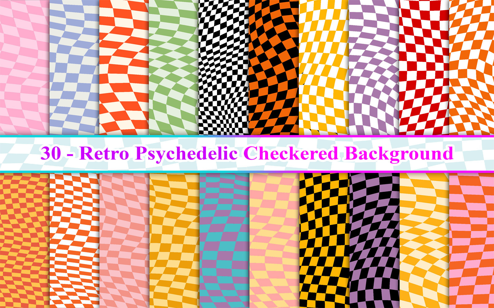 Groovy Retro Psychedelic Checkered Background, Groovy Checkered ...