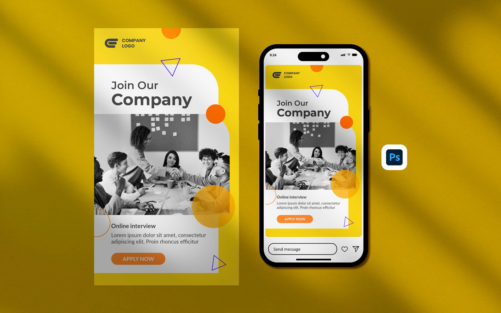 PSD Instagram Story Template - Hiring Job Instagram Story Social Media