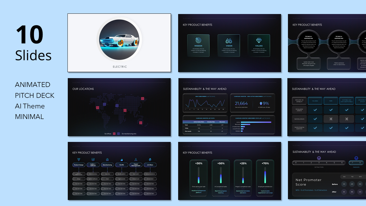 Electric car Theme_Futuristic technology vibe ppt powerpoint deck template