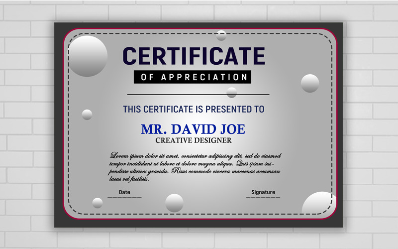 Gradient white academy Completion Design Template