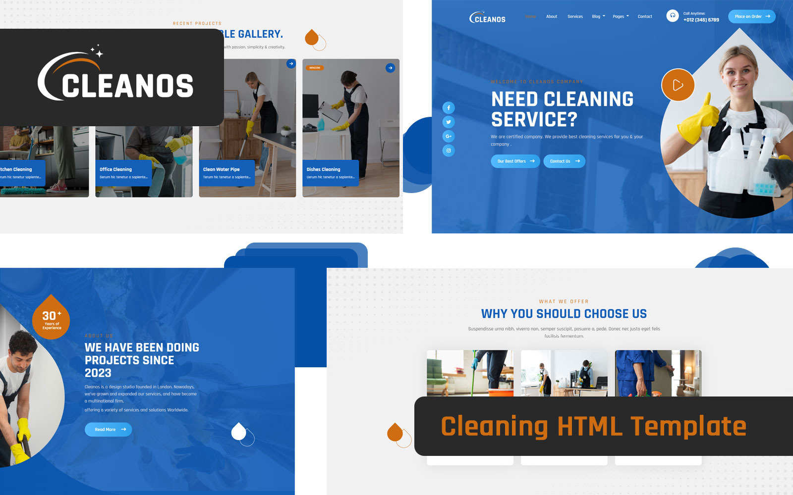 Cleanos - Cleaning HTML Template #353810 - TemplateMonster